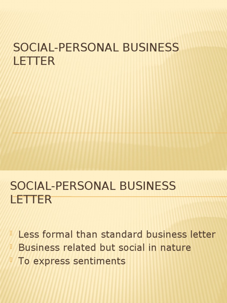 Social-Personal Business Letter | PDF