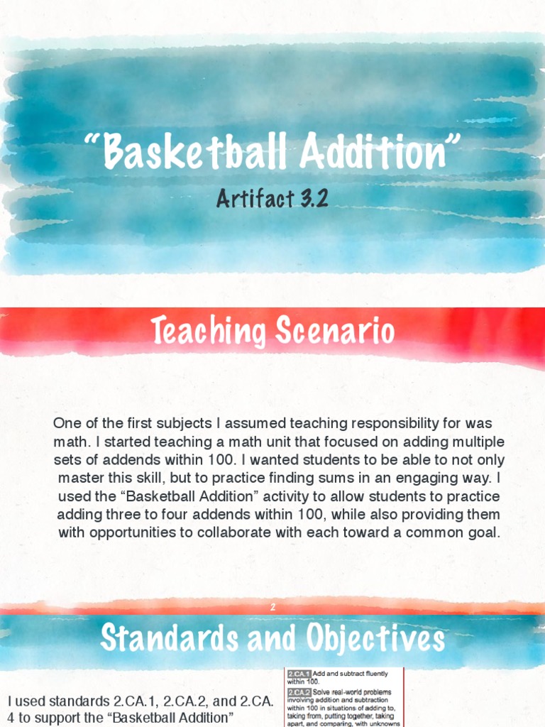 "Basketball Addition": Artifact 3.2 | PDF | Educational Assessment ...