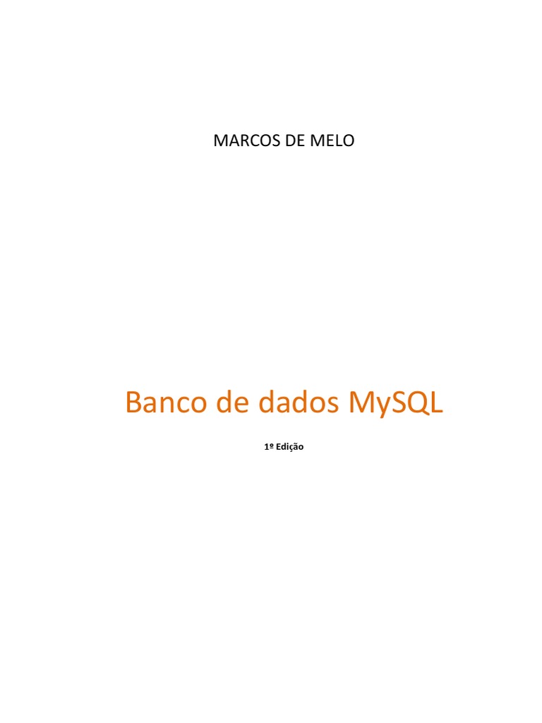 Livro Banco de Dados Mysql | PDF | Base de dados relacional | SQL