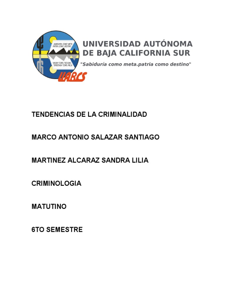 Tendencias de La Criminalidad | PDF | Criminología | Sicología