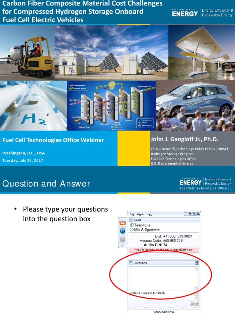 Fuel Cell Technologies Office Webinar John J. Gangloff JR., PH.D | PDF ...