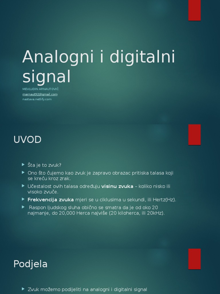 Analogni I Digitalni Signal | PDF