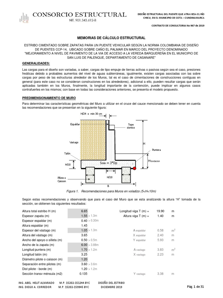 Estribo Puente Cota - V1 | PDF | Fuerza | Fundación (Ingeniería)