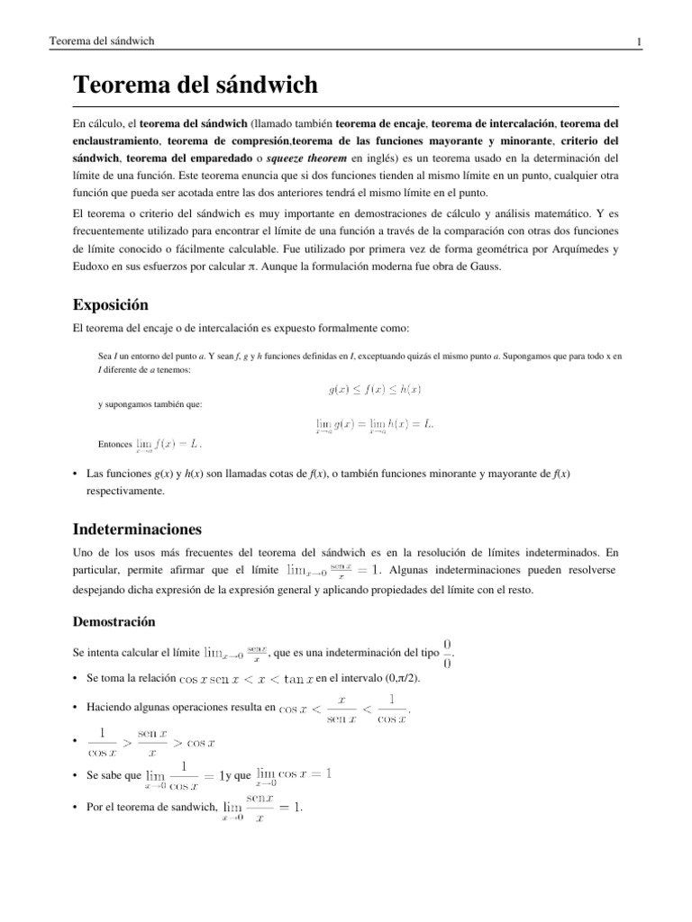 Sandwich | PDF | Funciones y mapeos | Cálculo