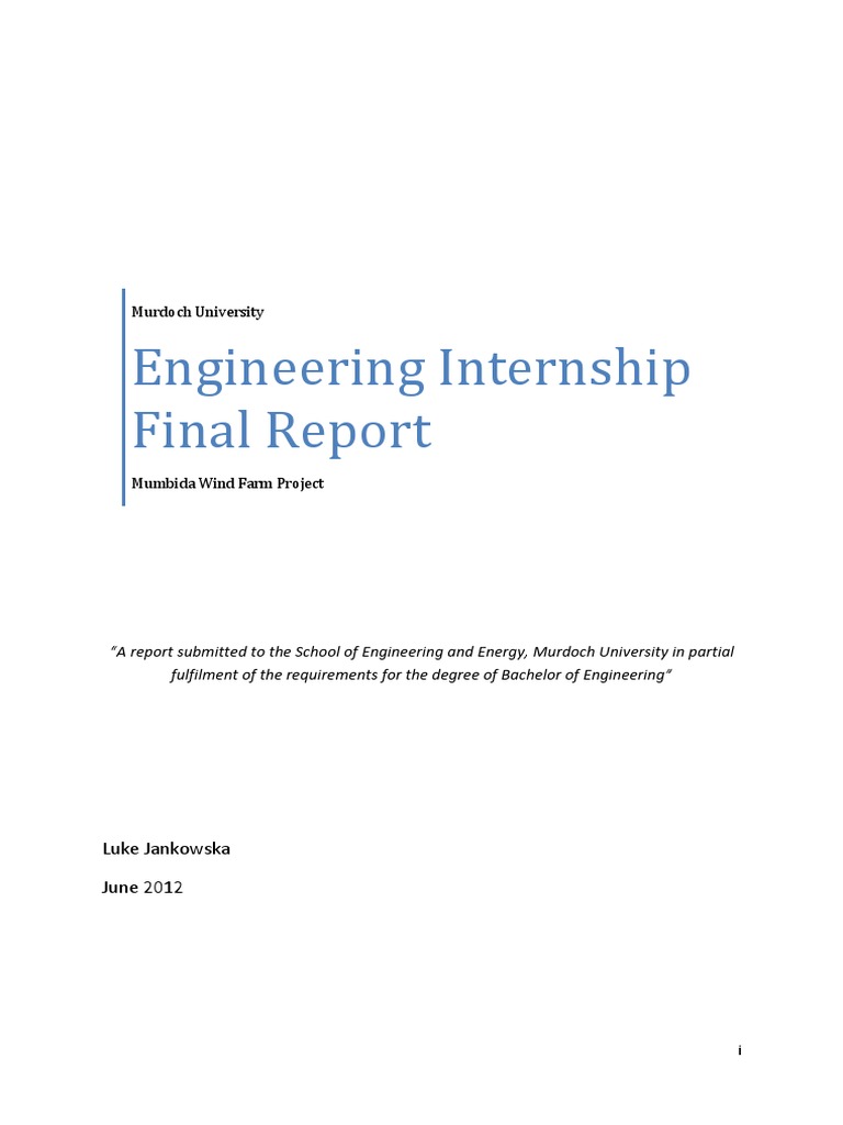 Engineering Internship Final Report: Murdoch University | PDF | Scada ...