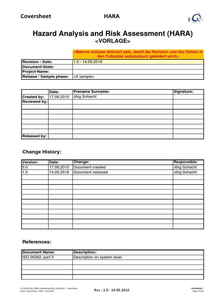 HARA Document for ISO 26262 Compliance | PDF | Vehicles | Safety