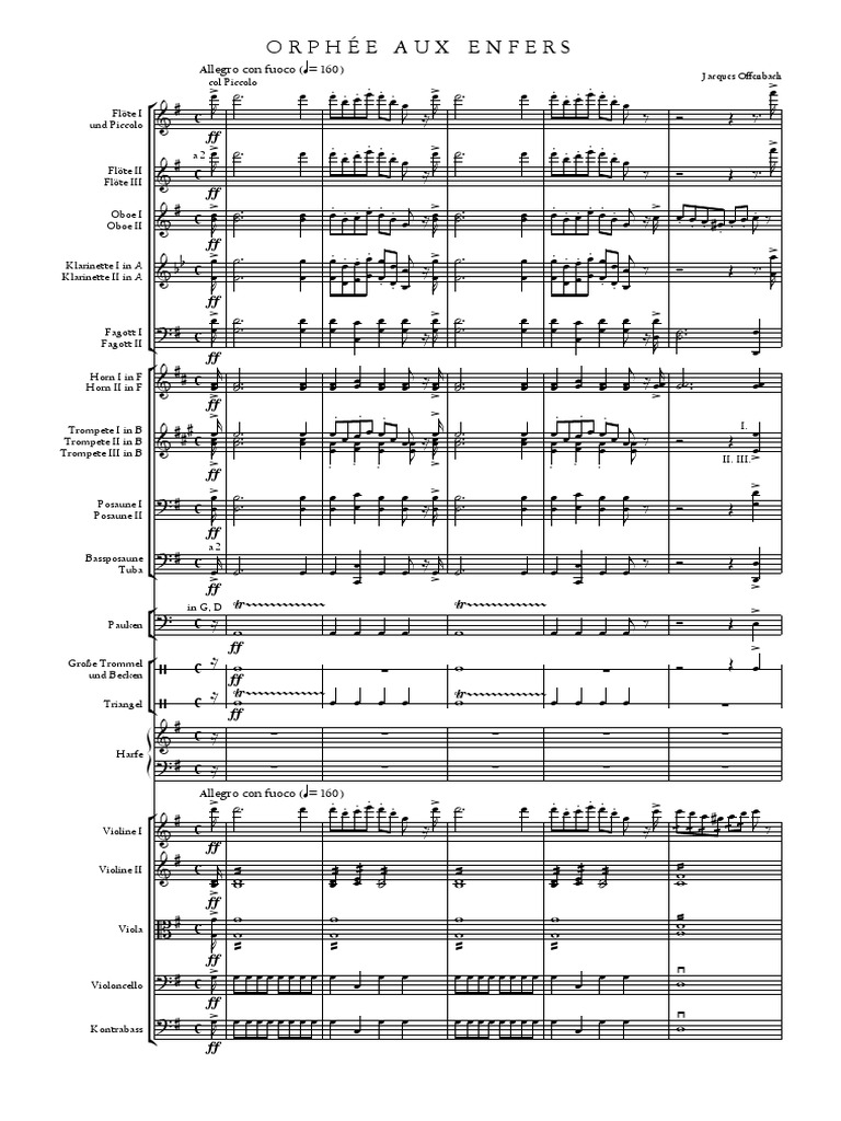 Orphée Aux Enfers: Allegro Con Fuoco ( | PDF | Classical Music ...