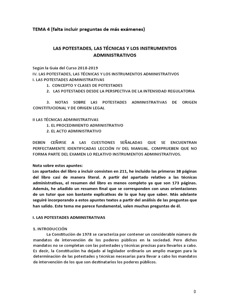 Tema 4.FDA. Potestades y Tecnicas | PDF | Gobierno de españa | Regulación
