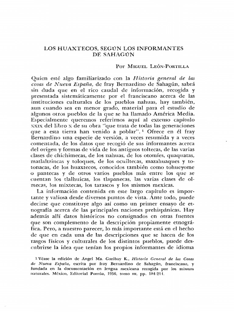 HCN-5 Huaxtecos Según Informantes Sahagun PDF | PDF | Náhuatl | Mesoamérica