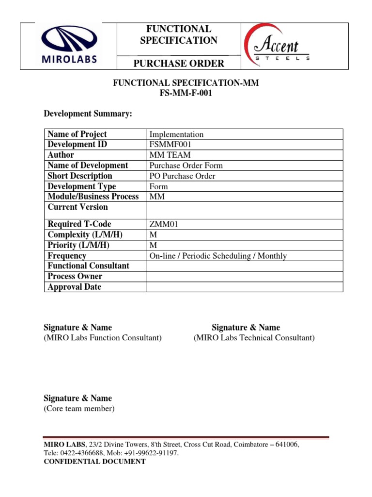 FS For PO PDF | PDF | Specification (Technical Standard) | Software Engineering