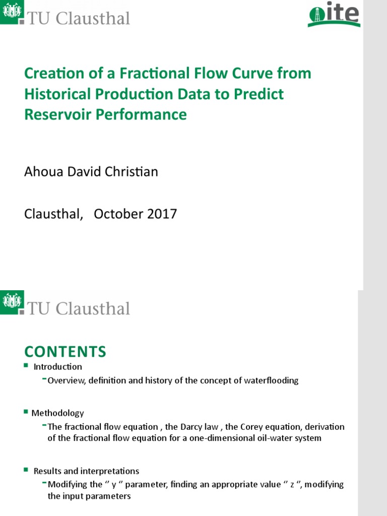 Fractional Flow Curve for Reservoir Prediction | PDF | Fluid Dynamics ...