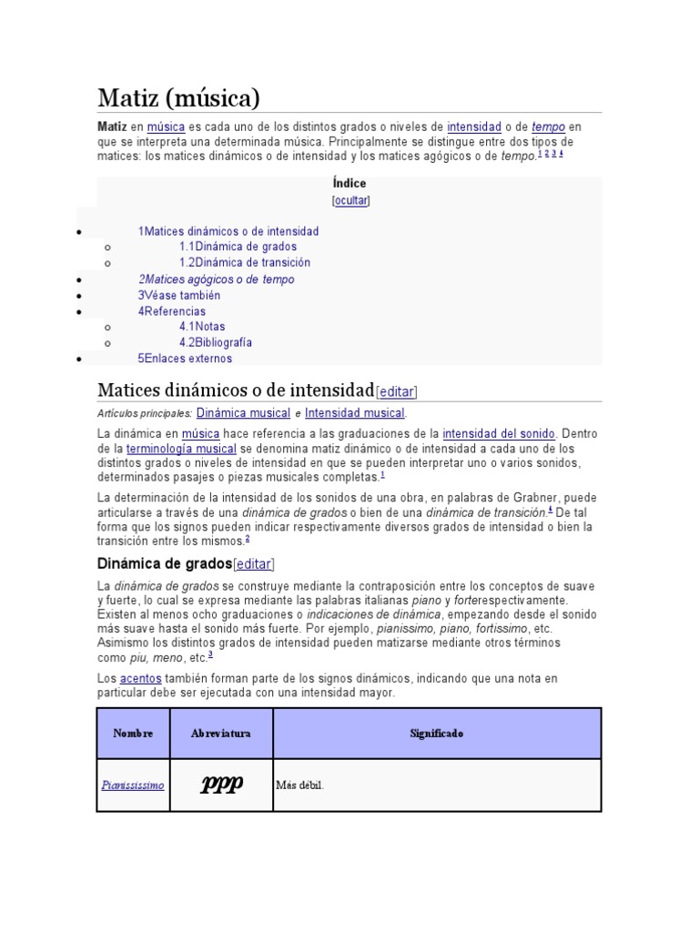 Matices Agogicos y Dinamicos | PDF | Entretenimiento | Sonido