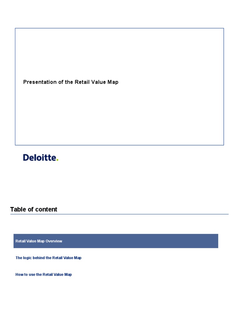 Retail Value Map - Deloitte | PDF | Retail | Inventory