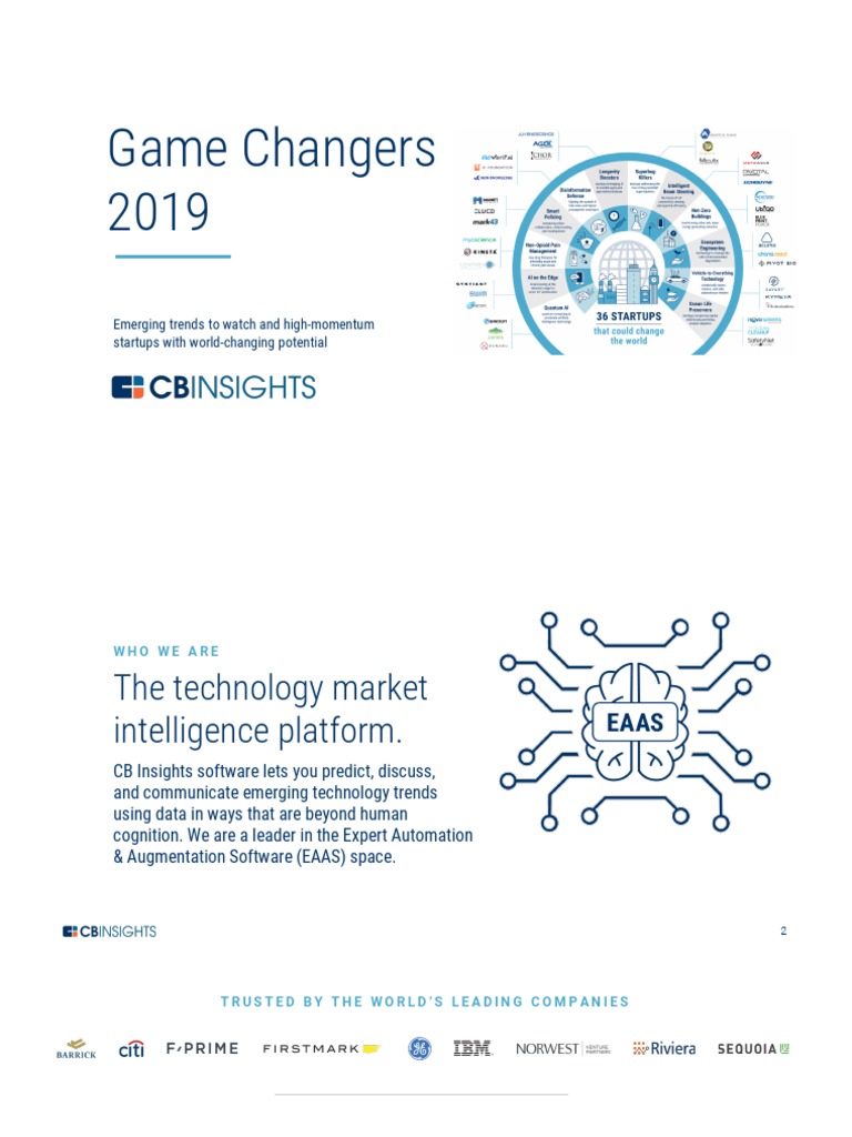 Game Changers 2019: Emerging Trends To Watch and High-Momentum Startups ...