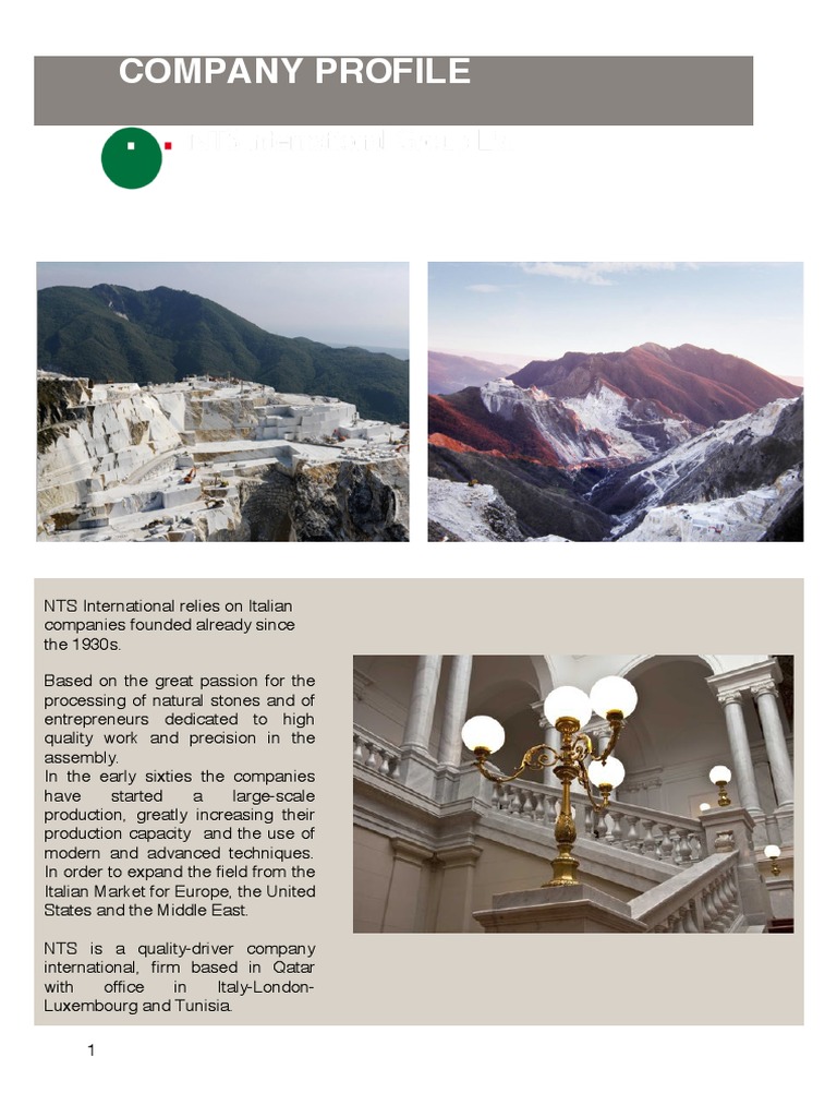 Company Profile Marble PDF | PDF | Mining | Innovation