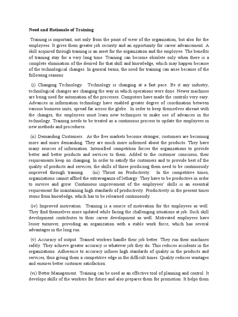 Training & Development Notes | PDF | Goal | Apprenticeship