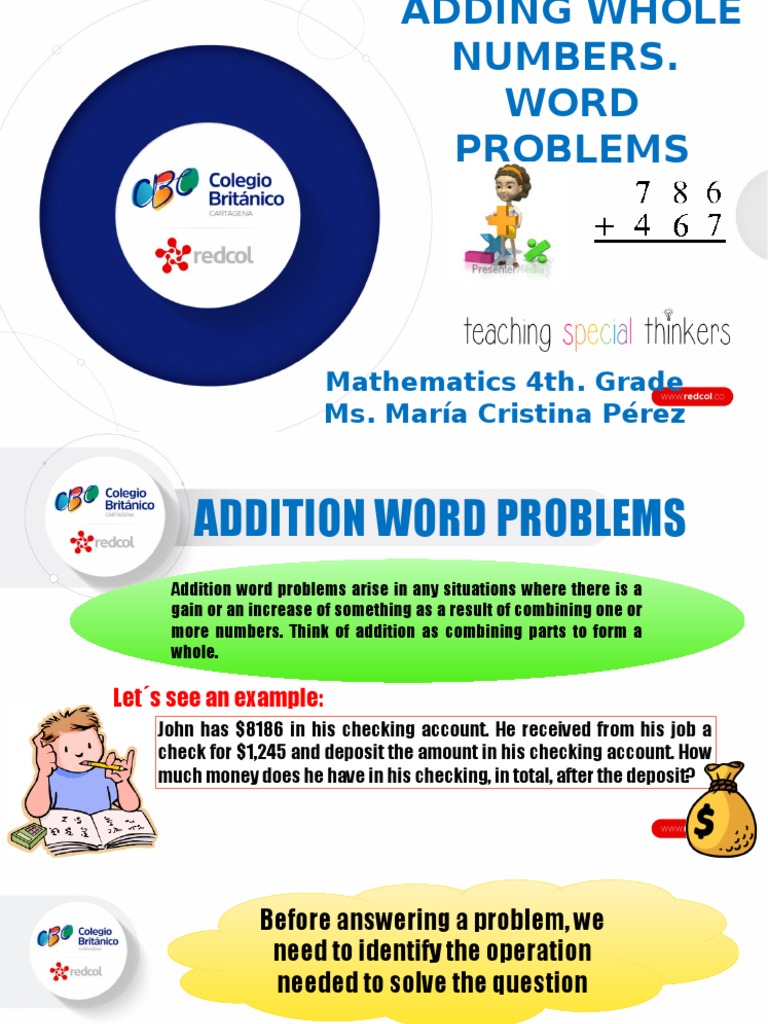 Addition Word Problems for Grade 4 | PDF | Cognition | Teaching Mathematics