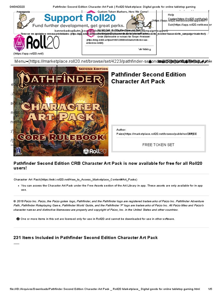 Pathfinder Second Edition Character Art Pack PDF | PDF | Fantasy Games ...