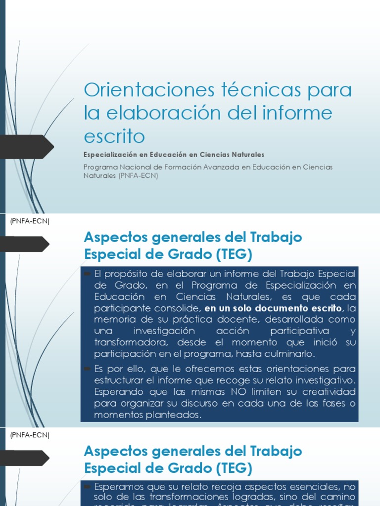 Orientaciones para La Elaboración Del TEG Esp | PDF | Planificación | Evaluación