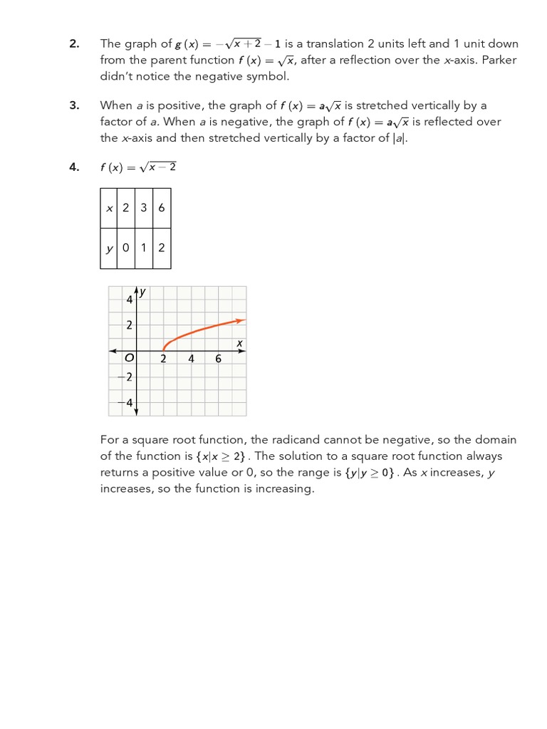 Analysis of the graphs and properties of various square root, cube root, and general radical ...
