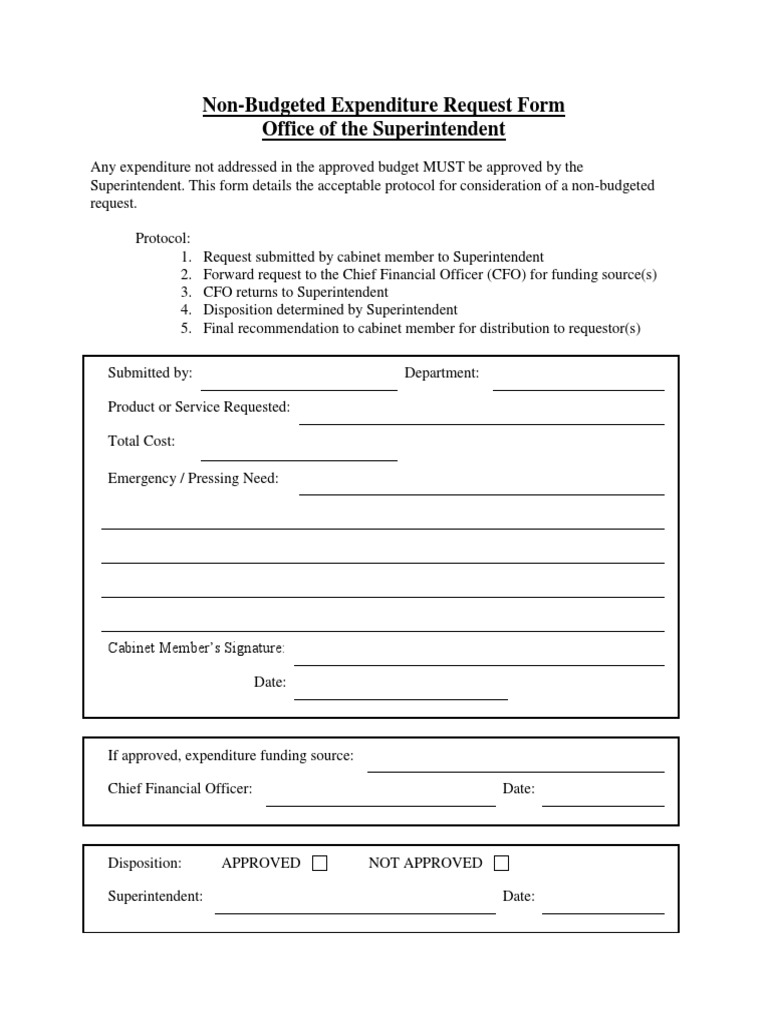 Non-Budgeted Expenditure Request Process | PDF