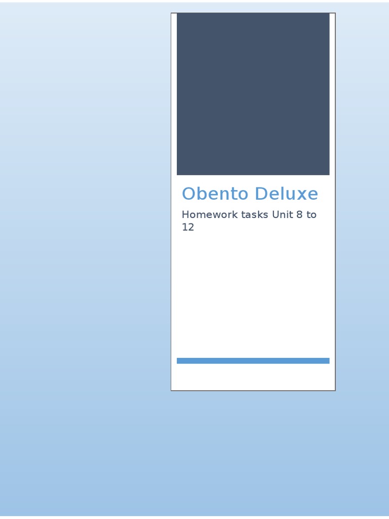 Obento Deluxe Unit 8 To 12 | PDF