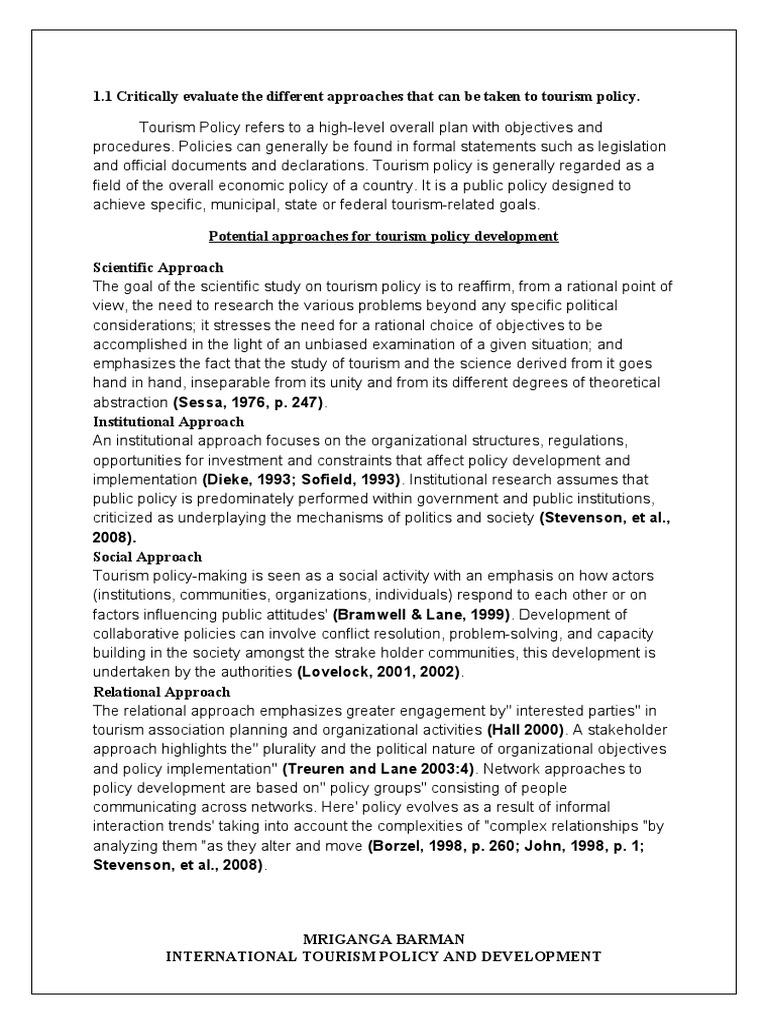 Tourism Policy | PDF | Tourism | Sustainability