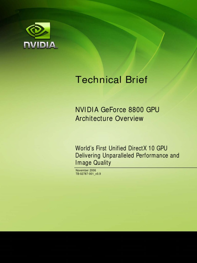 GeForce 8800 GPU Architecture Technical Brief | PDF | Shader | Graphics Processing Unit