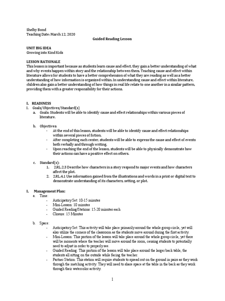 Reading Lesson Plan | Download Free PDF | Reading Comprehension | Behavior Modification