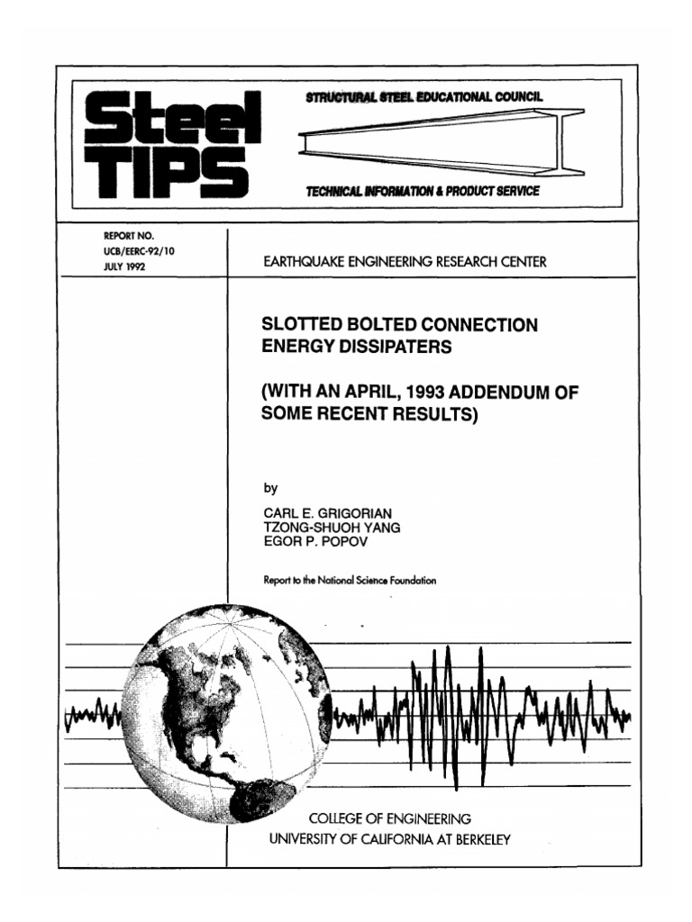 1992 - 07 Slotted Bolted Connection Energy Dissipaters | PDF | Wear ...