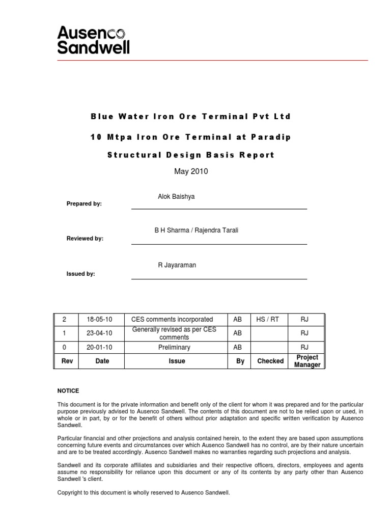 Structural Design Basis Report Rev 2 PDF | PDF | Structural Steel | Steel
