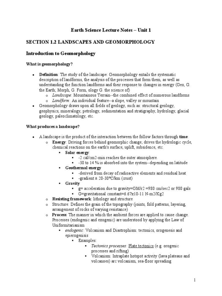 Introduction To Geomorphology (Landscapes and Geomorphology) | PDF ...