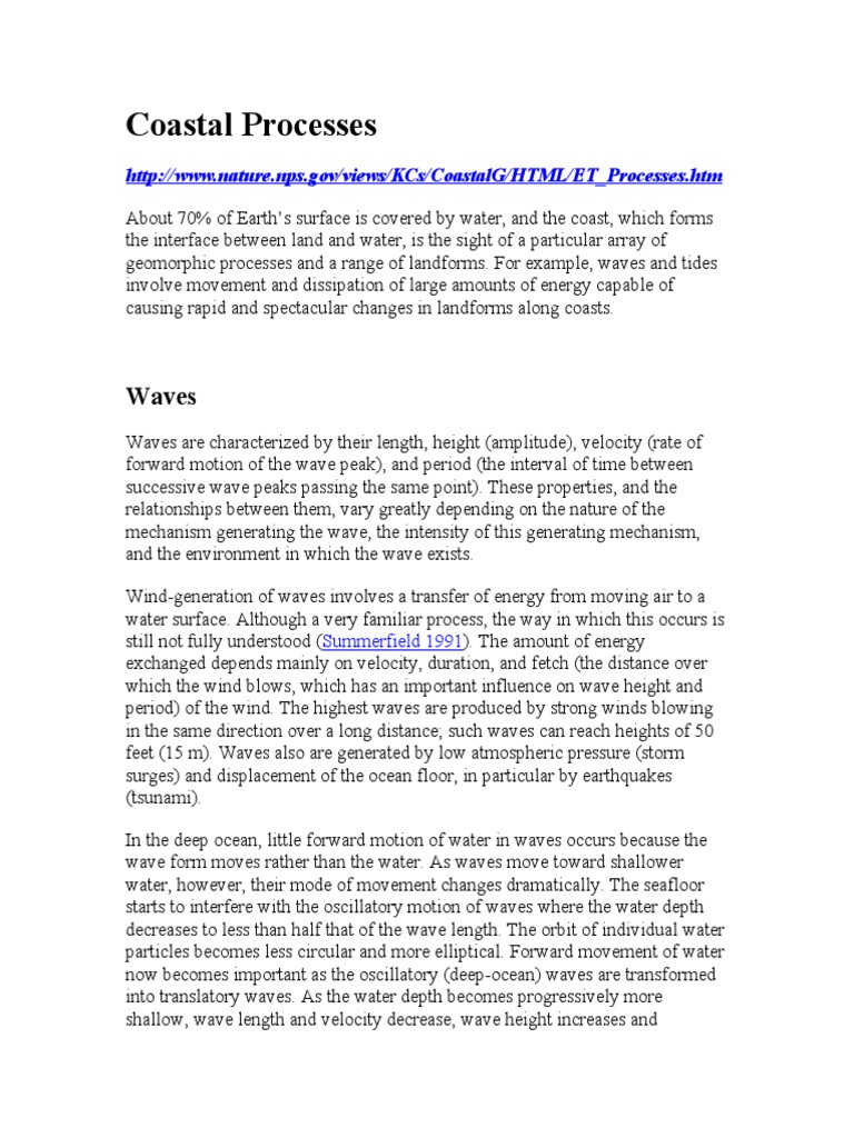 Understanding Coastal Processes: Waves, Tides, Currents, Weathering ...