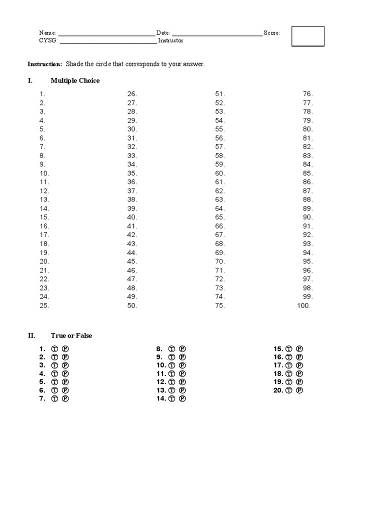 I. Multiple Choice: Instruction | PDF | Teaching Mathematics