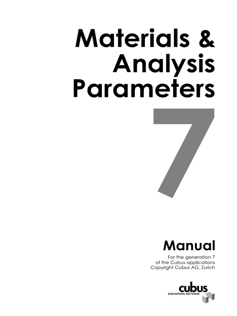 Materials & Analysis Parameters: Manual | PDF | Strength Of Materials ...