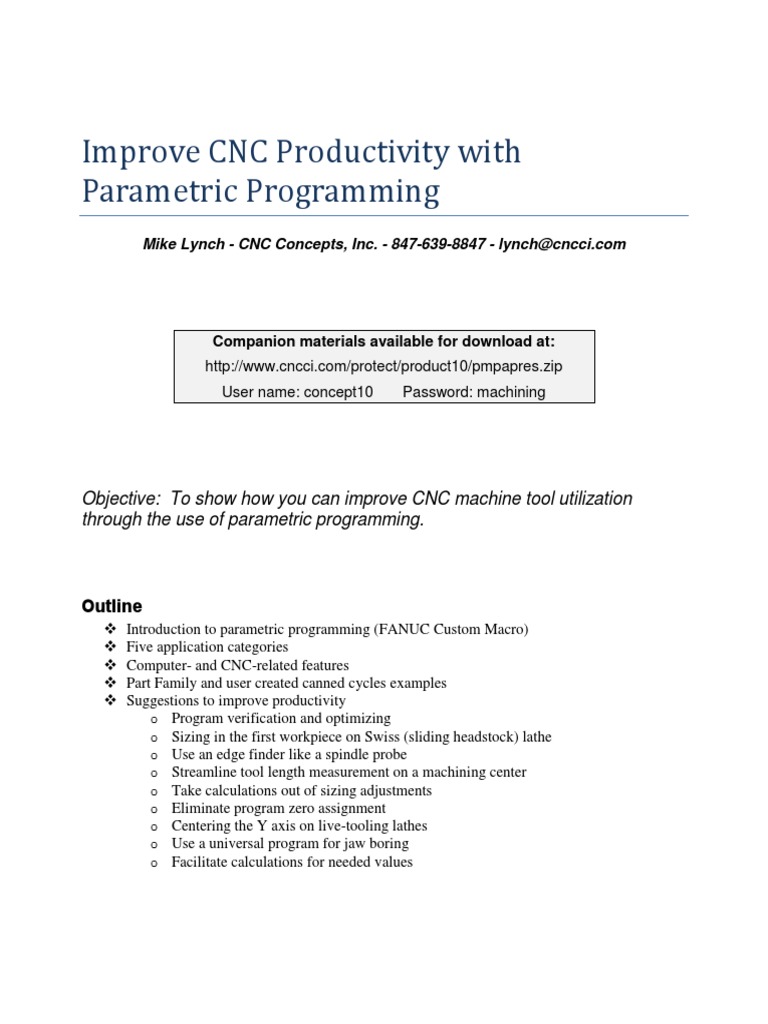 Improve CNC Productivity With Parametric Programming | PDF | Trigonometric Functions | Parameter ...