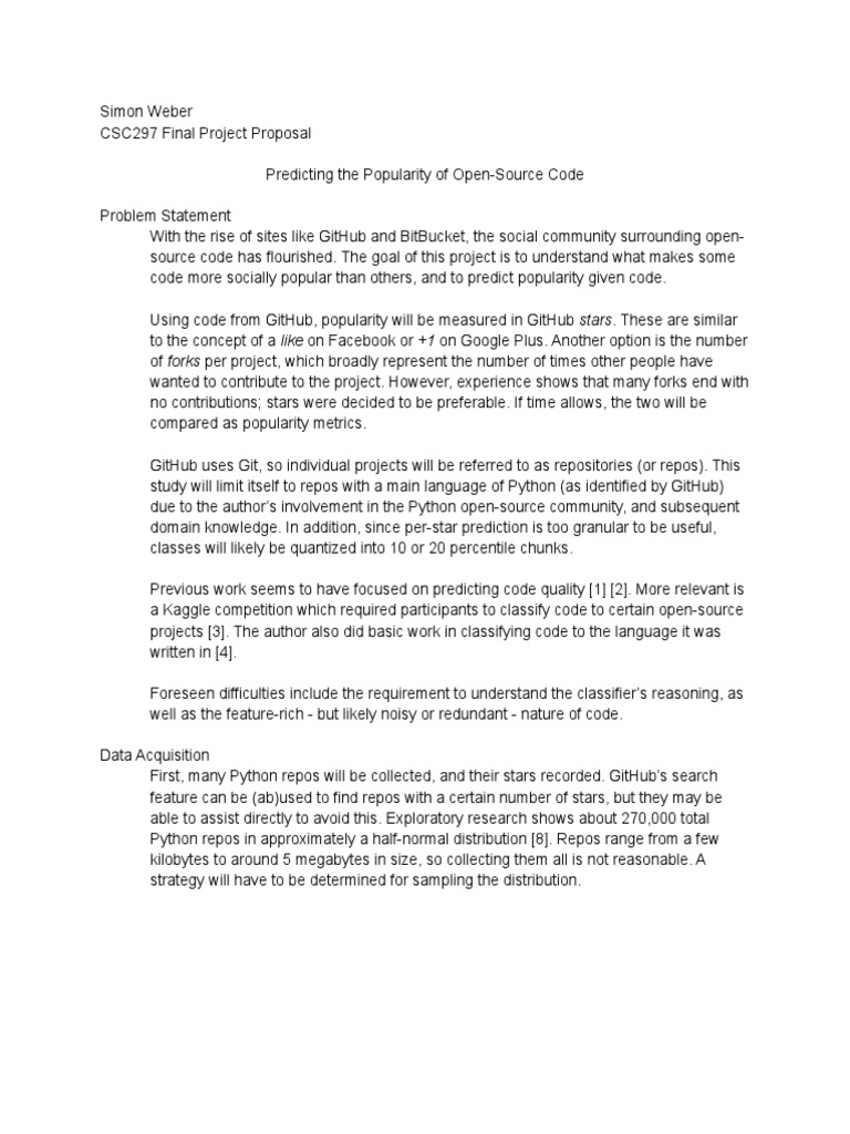 297 Proposal Pdf Python Programming Language Areas Of Computer Science 