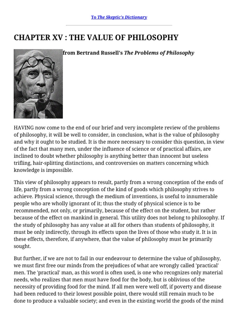 The Value of Philosophy Explained | PDF | Object (Philosophy) | Science