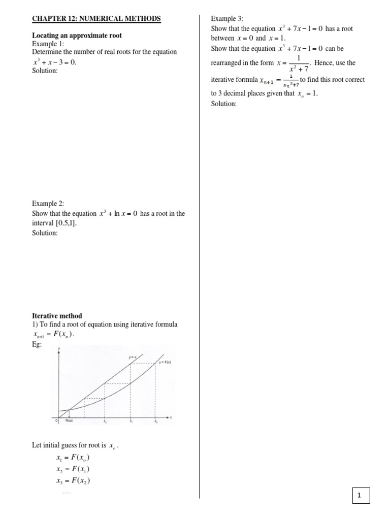 Chapter 12: Numerical Methods Locating An Approximate Root | PDF | Numerical Analysis | Equations