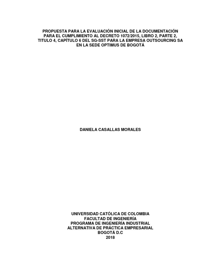 Propuesta para La Evaluación Inicial de La Documentación para El ...