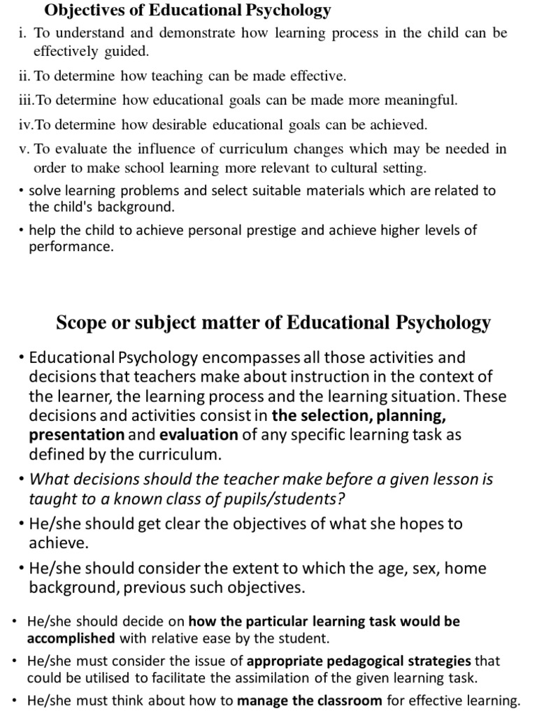 2 Educational Psych EPS 101A PDF | PDF | Educational Psychology | Teachers