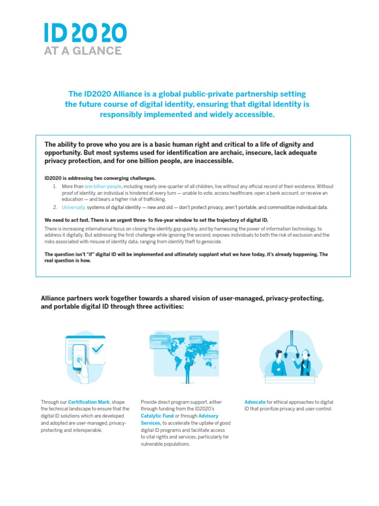 ID2020 Alliance Overview | PDF | Privacy | International Development