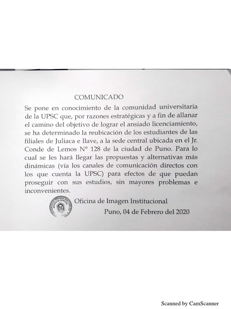 Comunicado Ejemplo | PDF