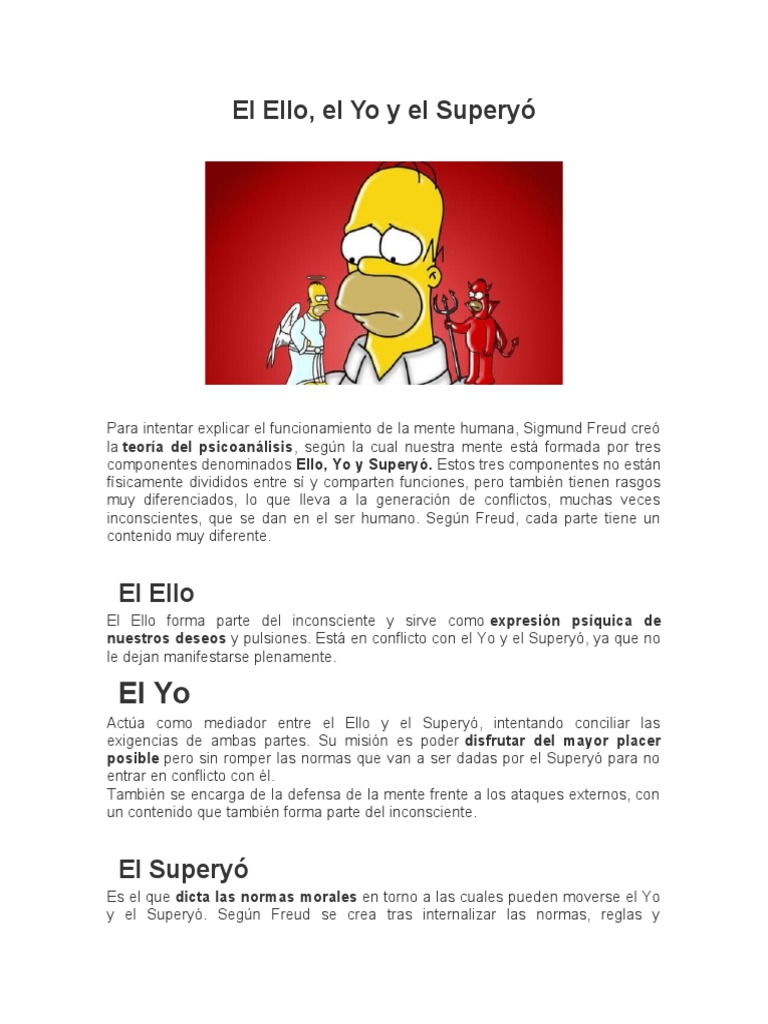El Ello, El Yo y El Superyó | PDF | Filosofía | Relaciones personales ...