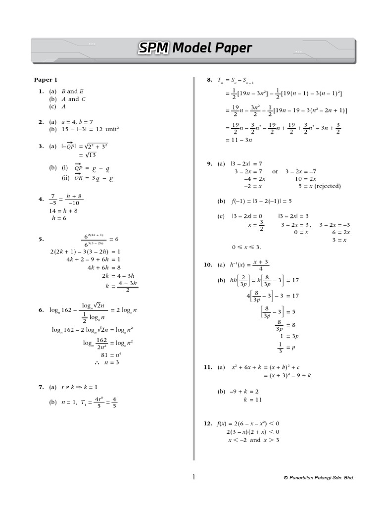 Answer Model Paper PDF | PDF | Algebra | Space