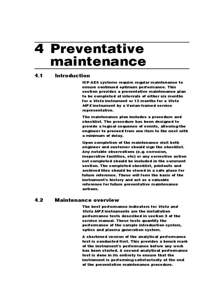 4 Preventative Maintenance | PDF | Water | Manufactured Goods