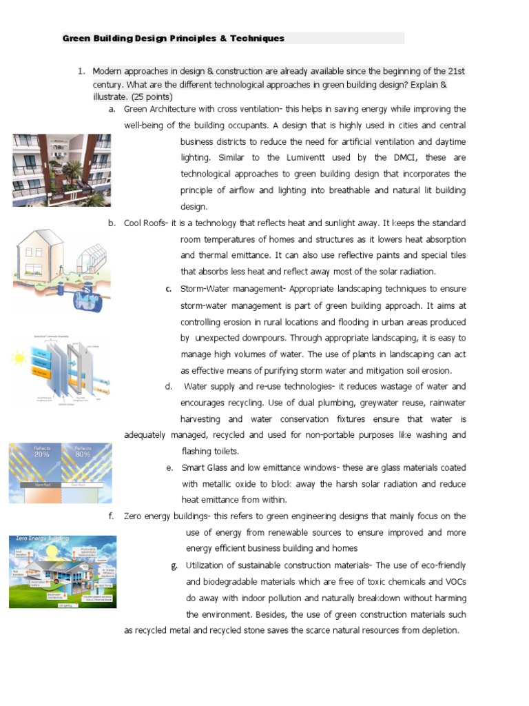 Green Building Design Principles & Techniques | PDF | Green Building ...