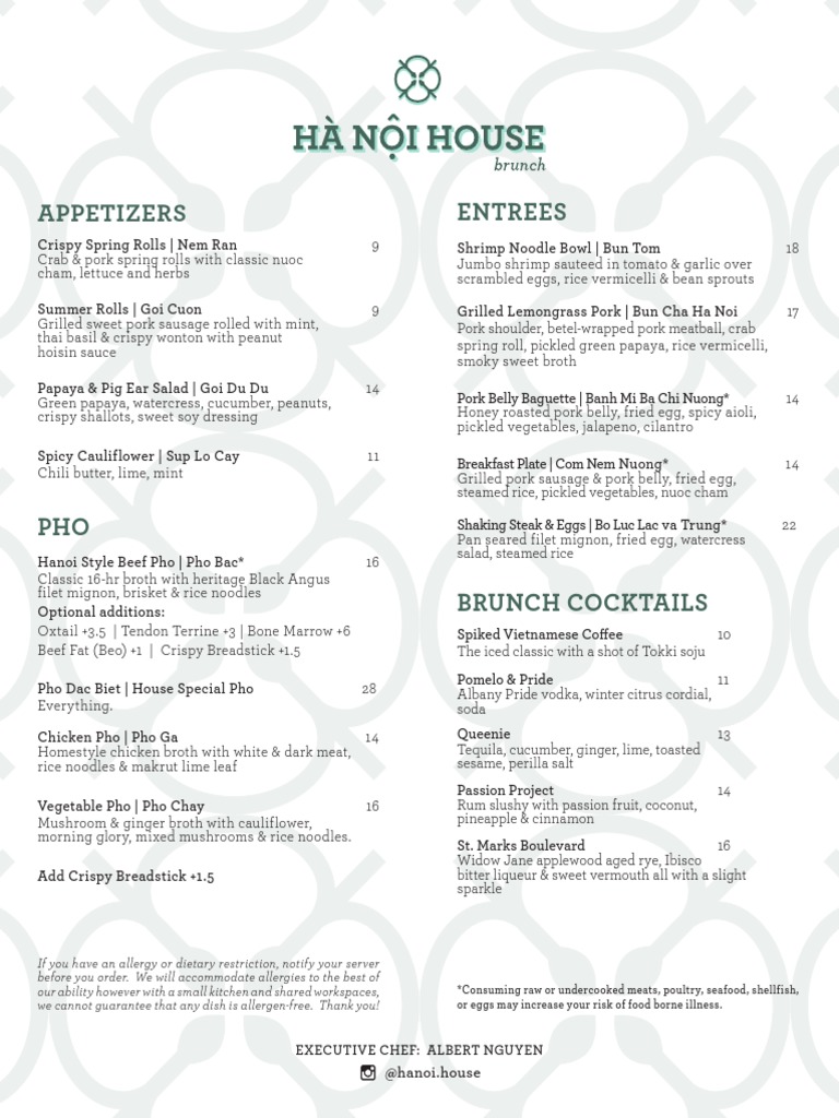 Hanoi House Brunch | PDF | Cooking | Cuisine