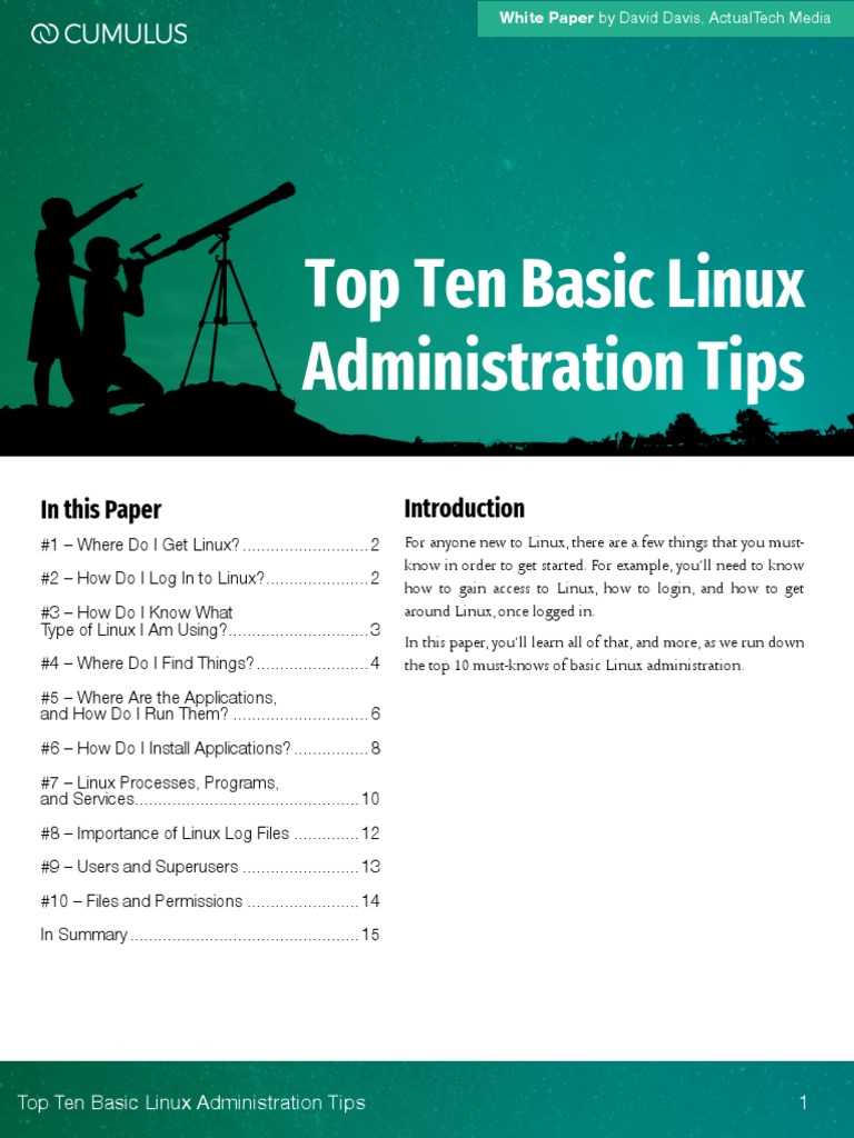 Top Ten Basic Linux Administration Tips: in This Paper | PDF | Secure ...