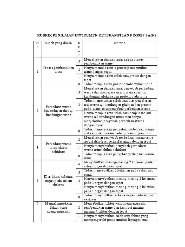 Rubrik Penilaian Instrume KPS Essay-Maya Cindiati | PDF